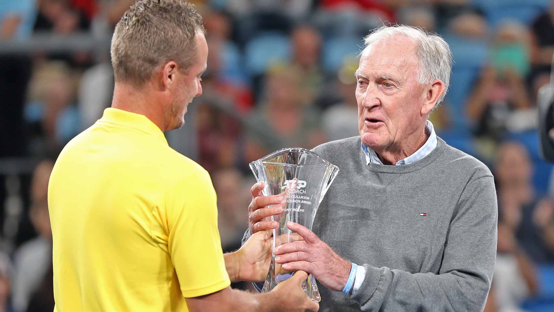 Lleyton Hewitt Presents Tony Roche With Tim Gullikson Career Coach ...